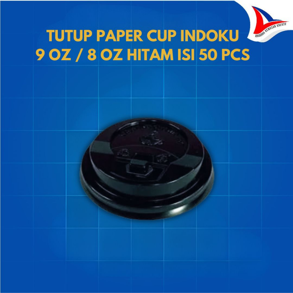 Jual Tutup Paper Cup Indoku 9 Oz / 8 Oz Hitam Isi 50 Pcs | Shopee Indonesia