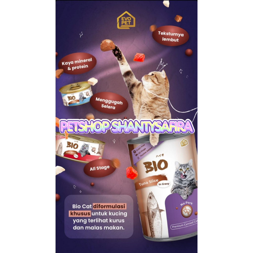 Jual MAKANAN KUCING BIO CAT KALENG 400 GR ALL STAGE COCOK UNTUK SEMUA ...