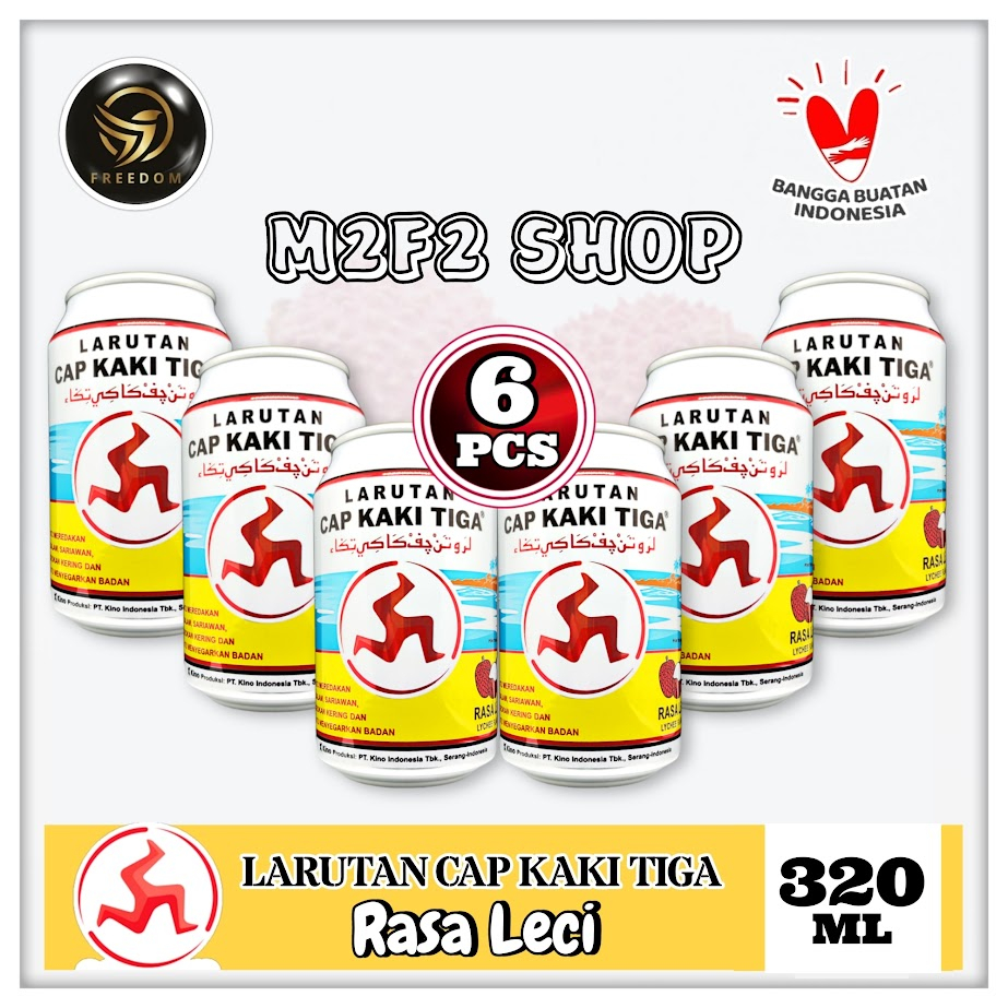 Jual Larutan Penyegar Cap Kaki Tiga Kaleng Leci | Lychee - 320 ml (Kemasan 6 Pcs) | Shopee Indonesia