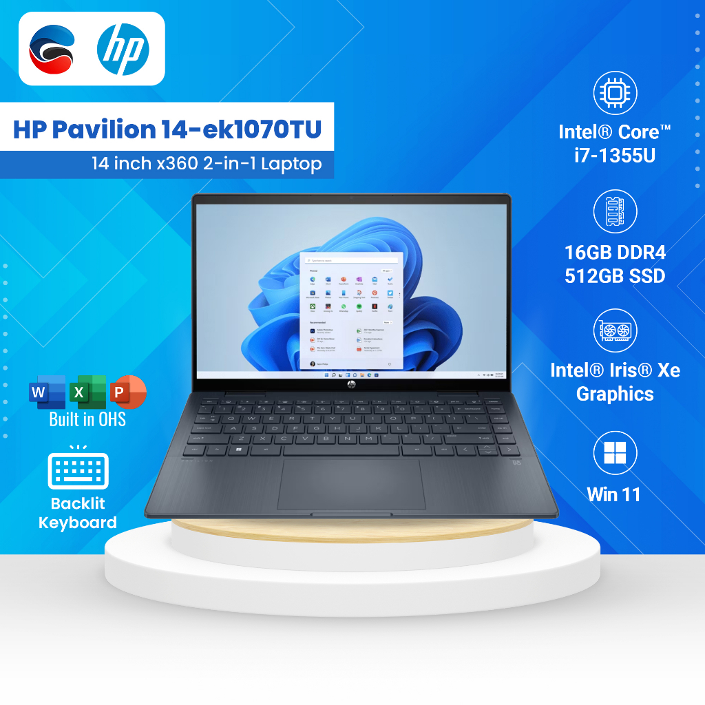 Jual HP Laptop Pavilion X360 14-EK1070TU i7-1355U 16GB 512GB TS Space ...