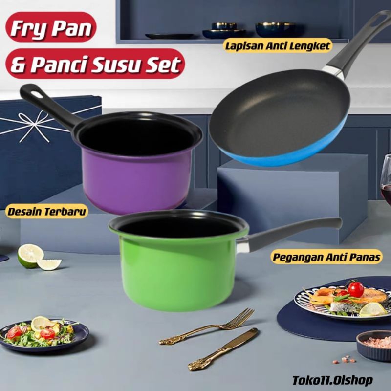 Jual Panci Serbaguna Panci Set Teflon FryPan dan Panci Teflon 2 PCS ...