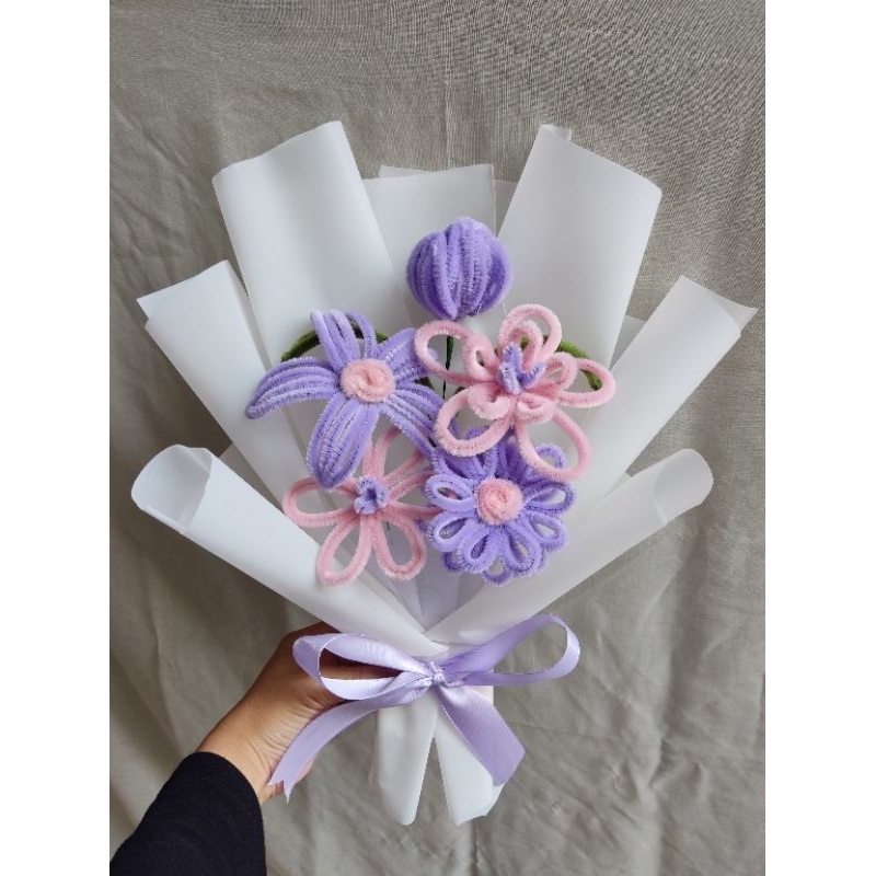Jual Pipe Cleaner Flower Buket Bunga Kawat Bulu Shopee Indonesia