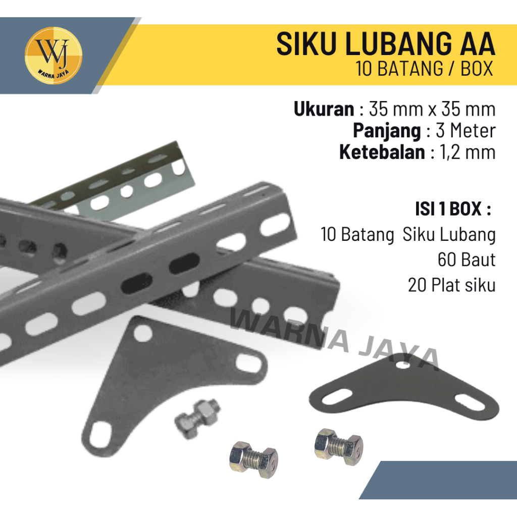 Jual Siku Lubang AA / Siku Rak / Siku Bolong SA70 10 Batang | Shopee ...