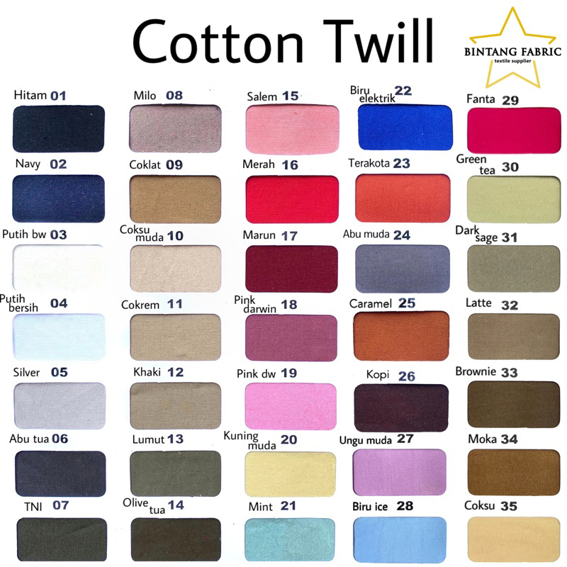 Jual Bahan Kain Cotton Katun Twill Sweding 0.5 Meter | Shopee Indonesia