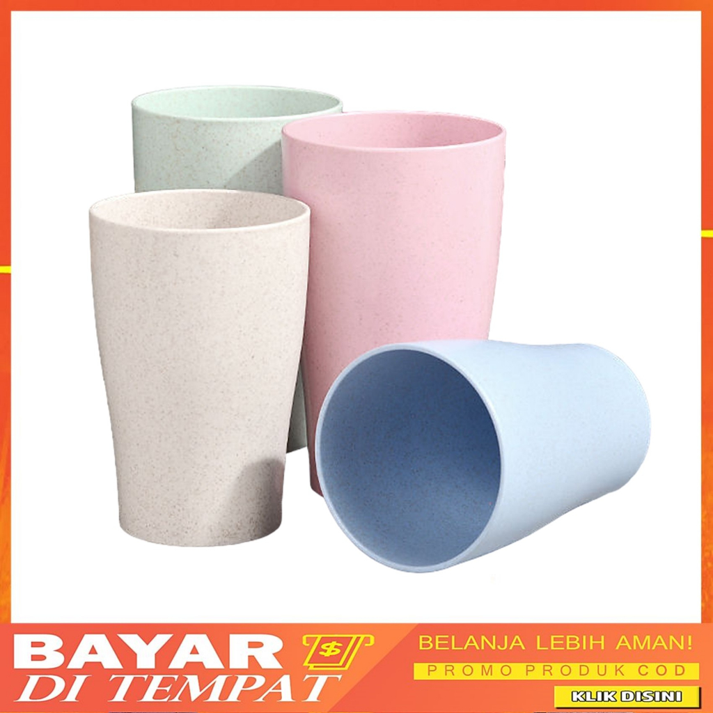 Jual Gelas Minum Cup Cangkir Tahan Jatuh Bahan Gandum | Shopee Indonesia