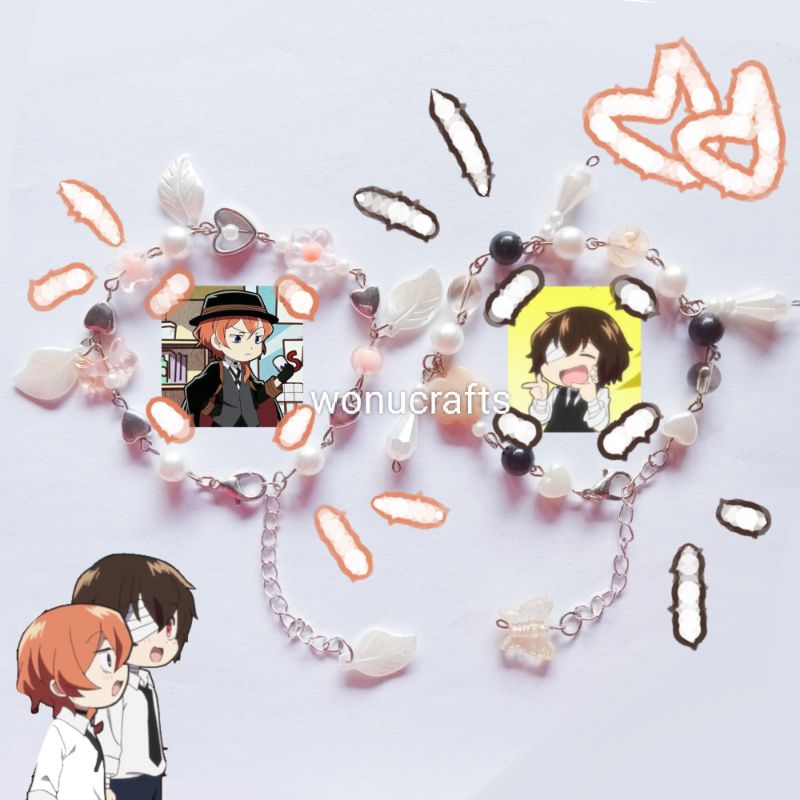 Jual bsd bungou stray dogs soukoku inspired bracelet dazai chuuya ...