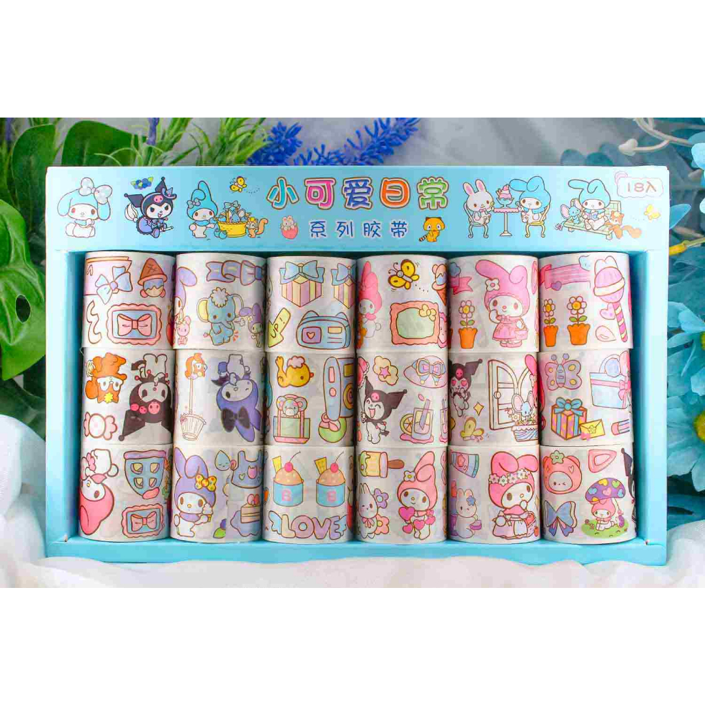 Jual GROSIR ISI 18 STICKER ROLL VIRAL/WASHI TAPE/SELOTIP BOX/STIKER ...