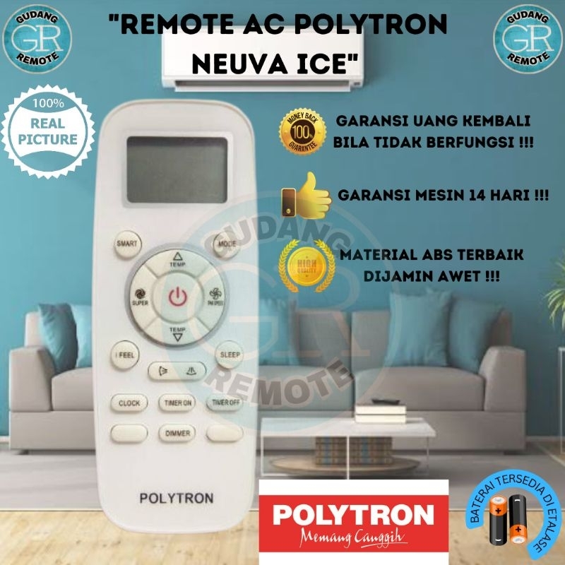 Jual Remote remot AC polytron neuva ice grade original | Shopee Indonesia