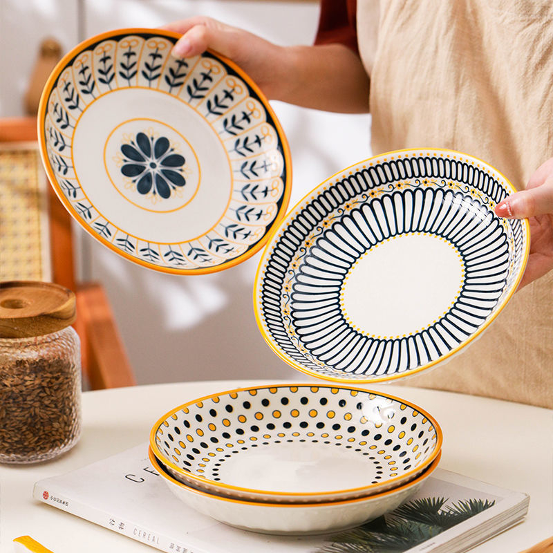 Jual ASHOME Piring Keramik Makan BLUE FLOWER Collection Tahan Panas dan ...