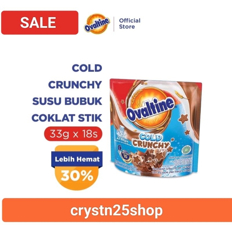 Jual ovaltine cold crunchy susu bubuk stok 32gx18s | Shopee Indonesia