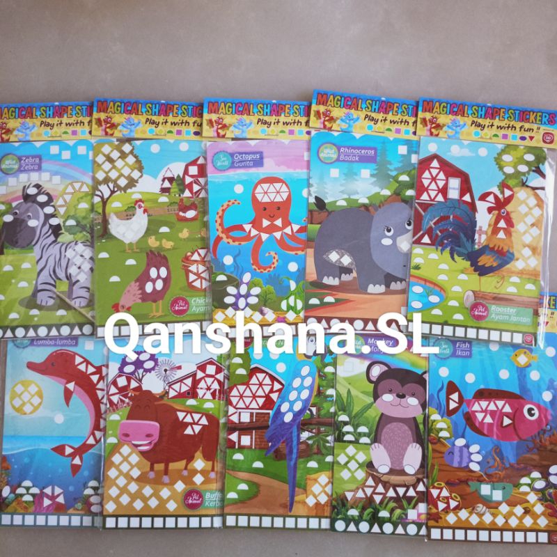 Jual magical shape sticker mainan edukasi edukatif anak mengenal ...