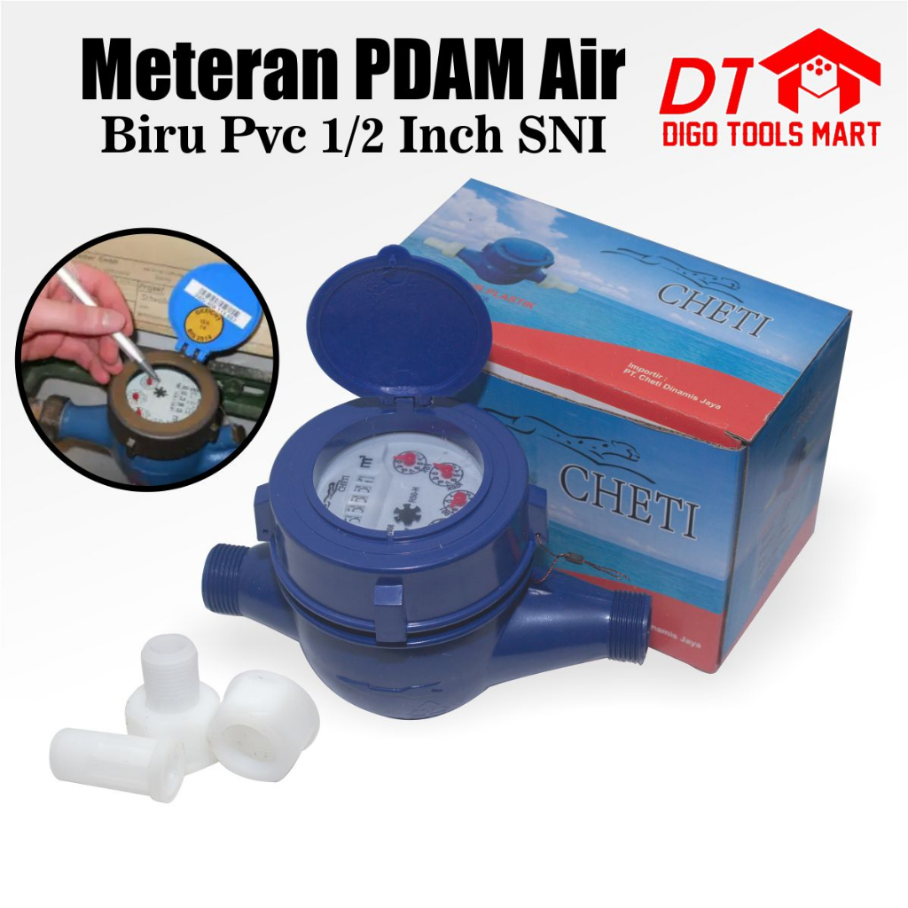 Jual Meteran PDAM Air PVC Biru SNI Anti Karat 1/2 Inci | Shopee Indonesia