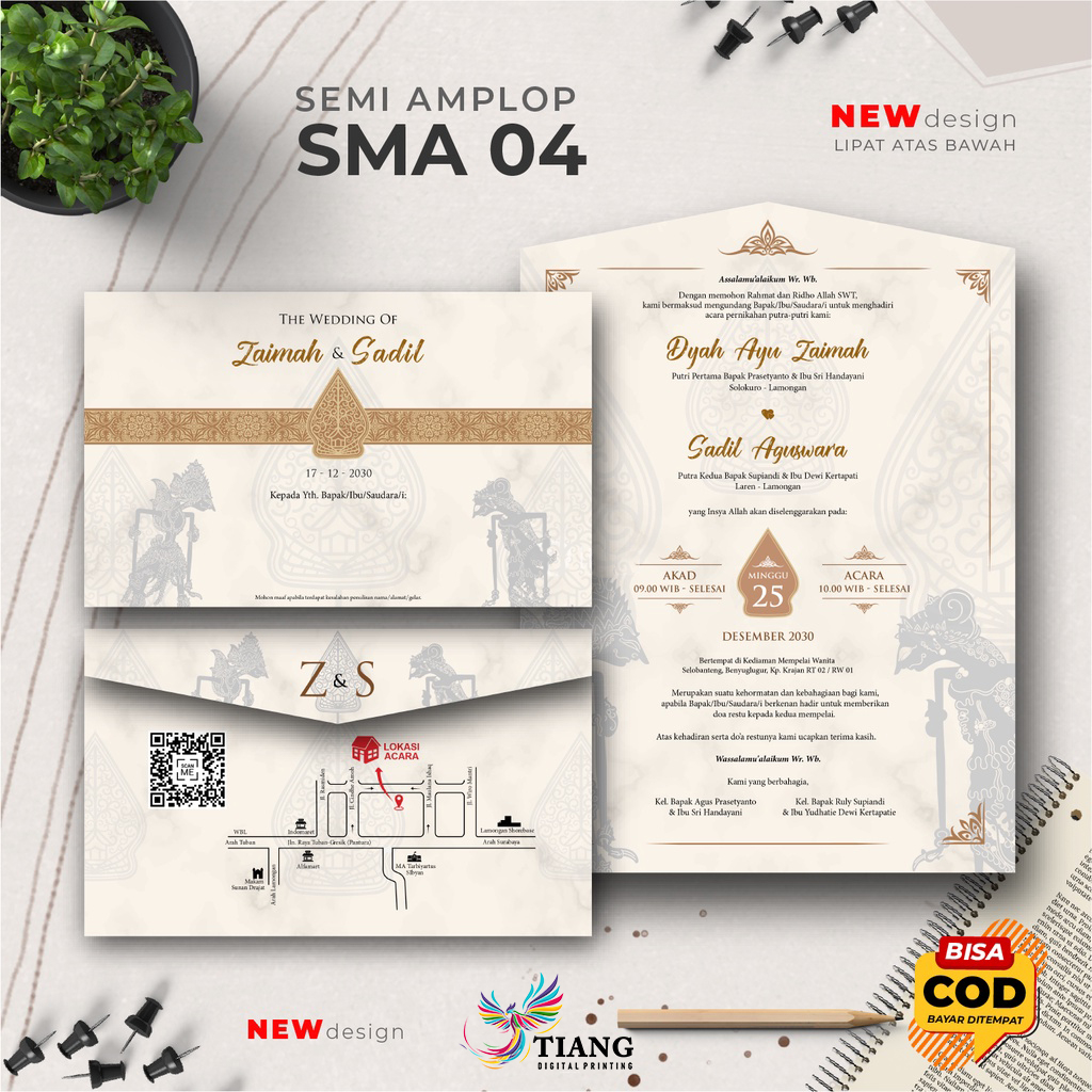 Jual SMA 04 || UNDANGAN NIKAH SEMI AMPLOP || UNDANGAN PERNIKAHAN ...