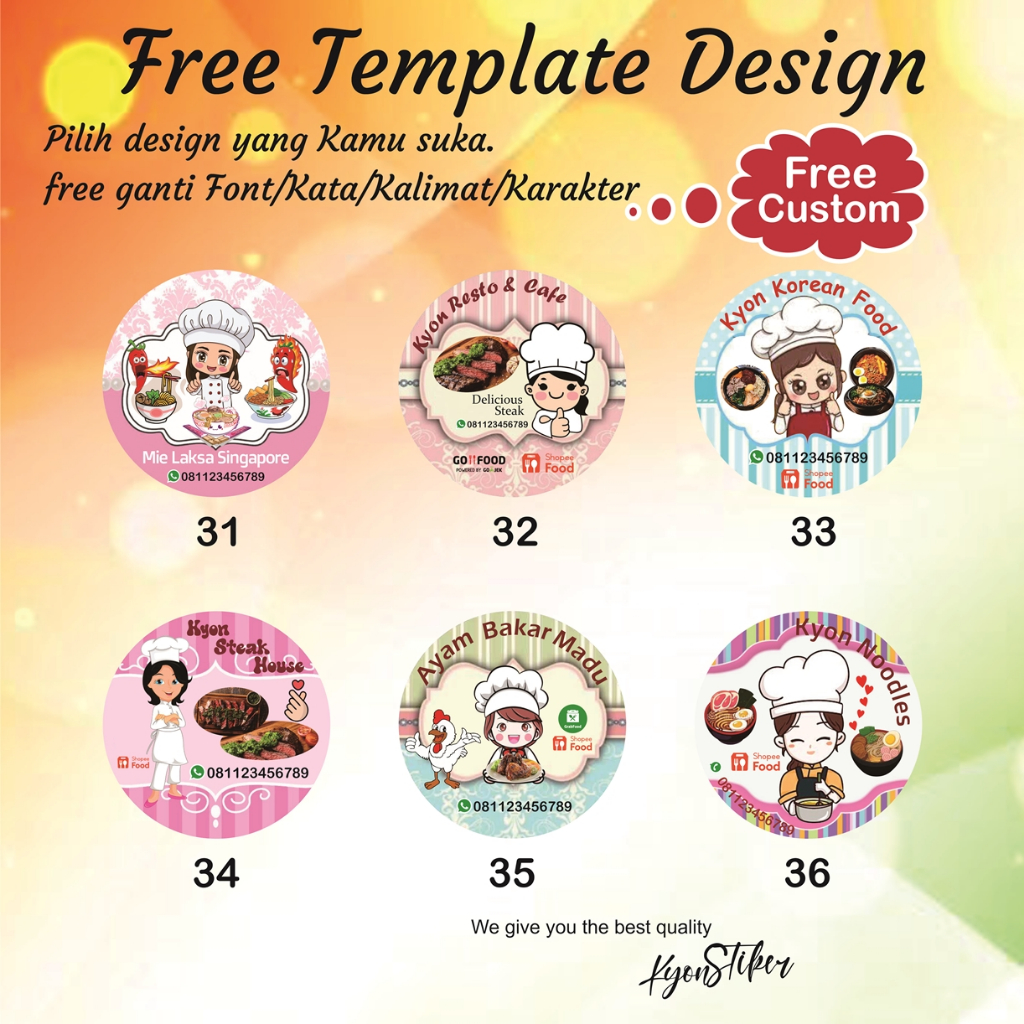 Jual Stiker label makanan dan minuman/stiker kemasan/stiker produk ...