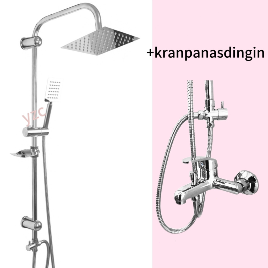 Jual SUS304 Shower Set Kamar Mandi Rain Shower + Keran Cabang - Paket ...