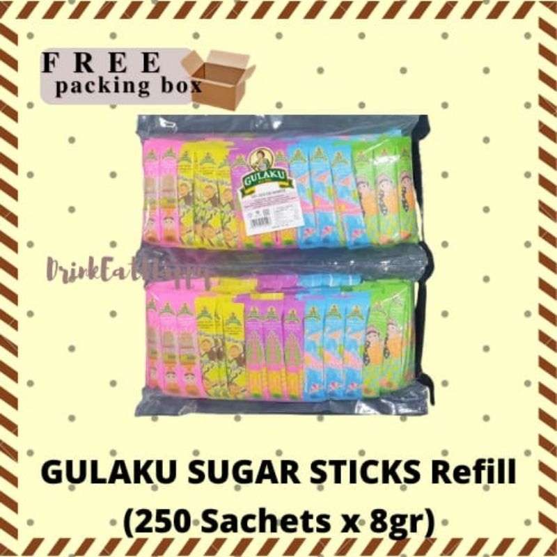 Jual GULAKU Stik Gula Sugar Sticks Refill ( 250 Sachets x 8gr ...
