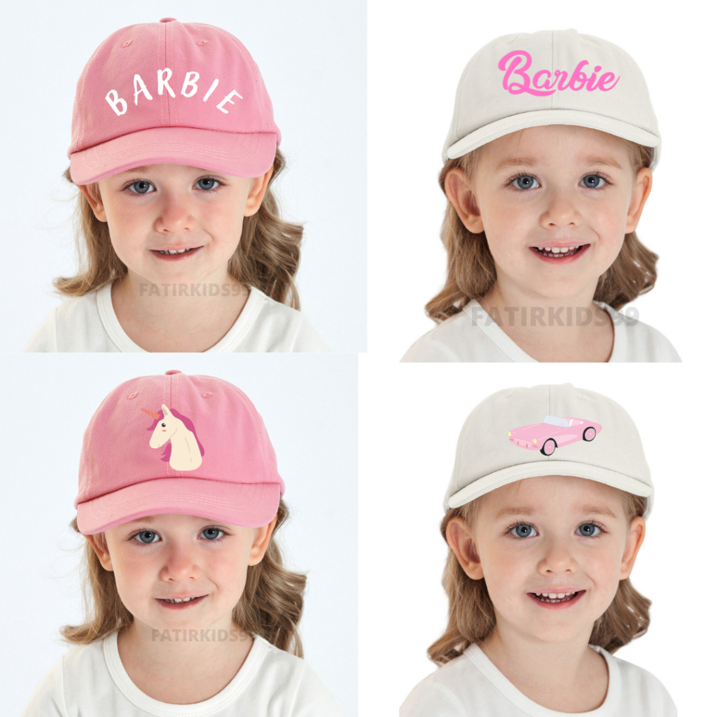 Jual Topi Barbie Anak Perempuan Sablon Usia 2 sampai 12 tahun | Shopee ...