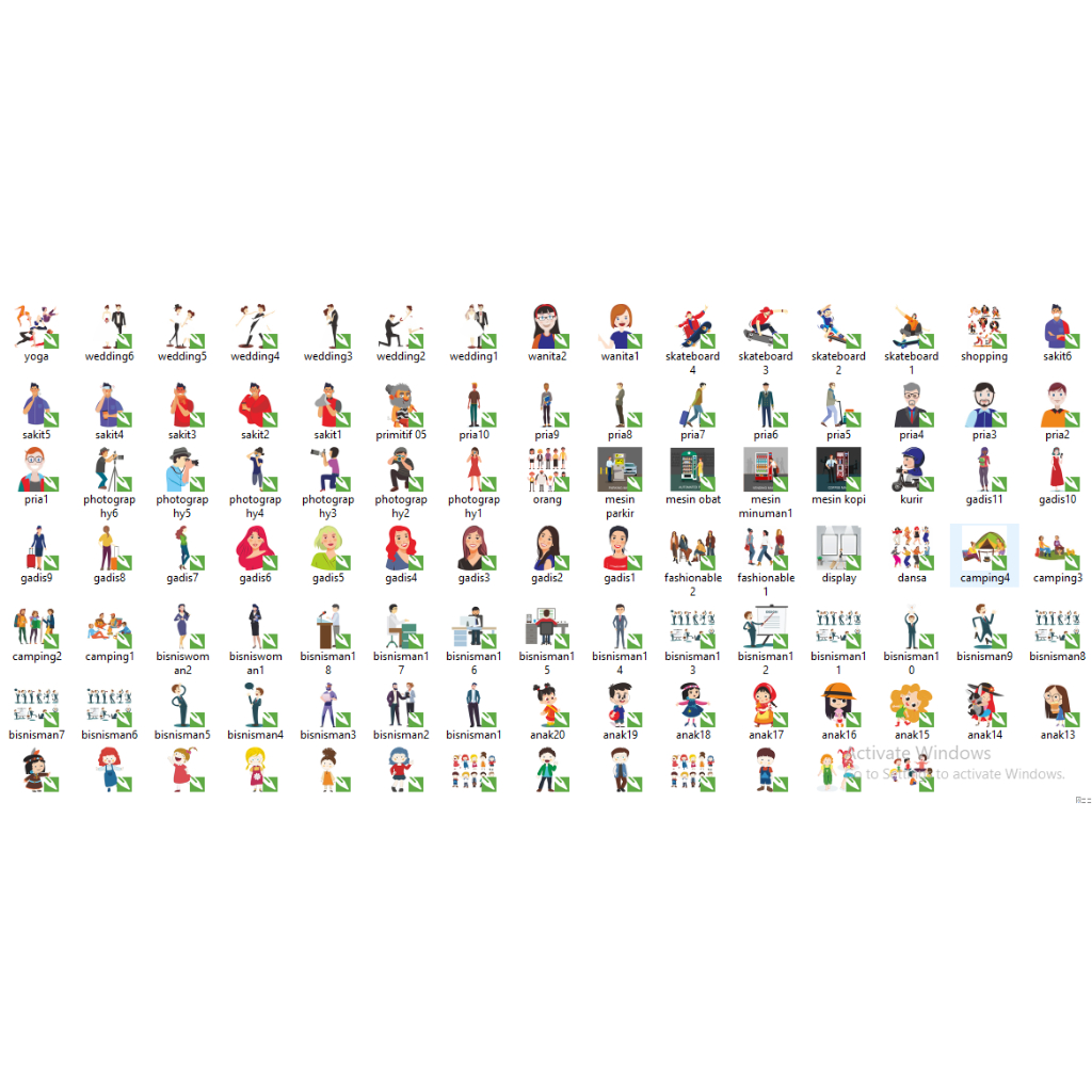 Jual VECTOR ANIMASI ORANG, HEWAN, BUAH SAYURAN, TRANSPORTASI CDR ...