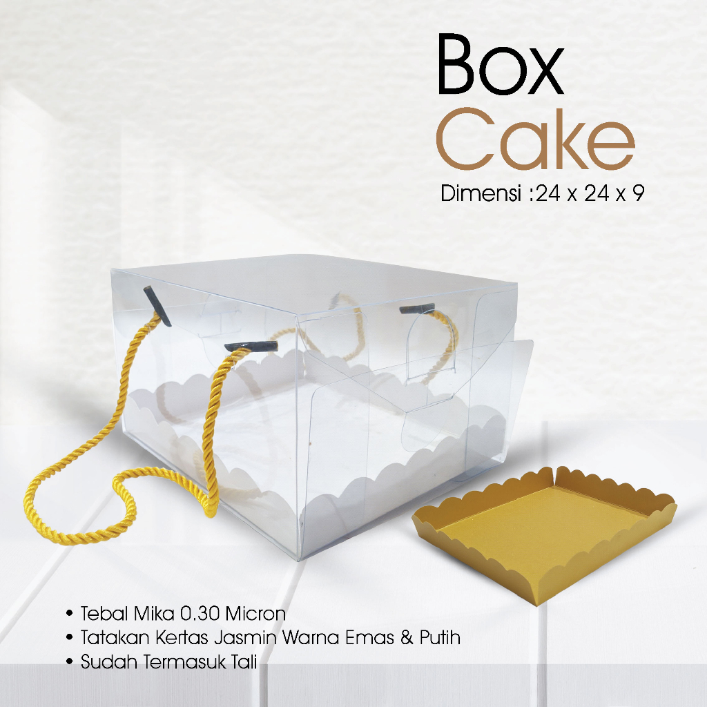 Jual Kotak Mika Kemasan Kue / Cake Uk. 24 x 24 x 9 cm | Shopee Indonesia