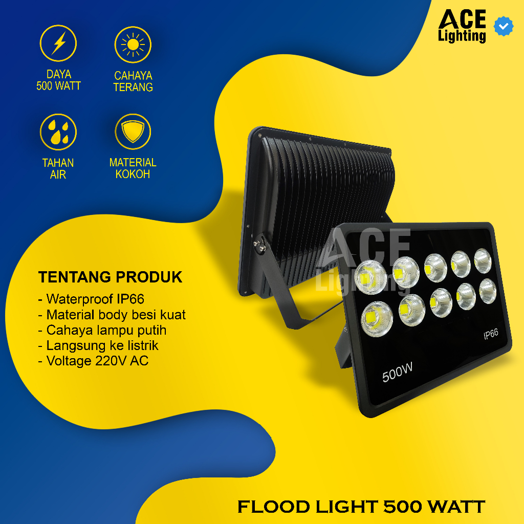 Jual Lampu Led flood light 500 Watt lampu tembak garden spotlight 500w ...