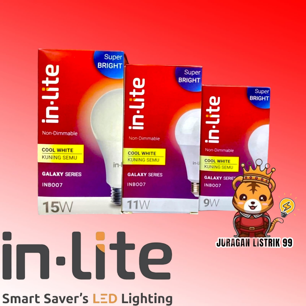 Jual Inlite Lampu Led Bulb Cahaya Semu 9W 11W 12W 15W INB007 4000K ...