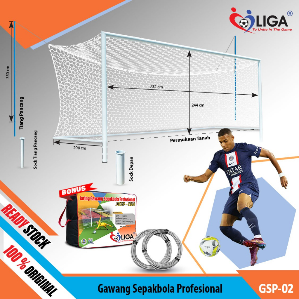 Jual Gawang Sepakbola Profesional GSP-02-LIGA | Shopee Indonesia