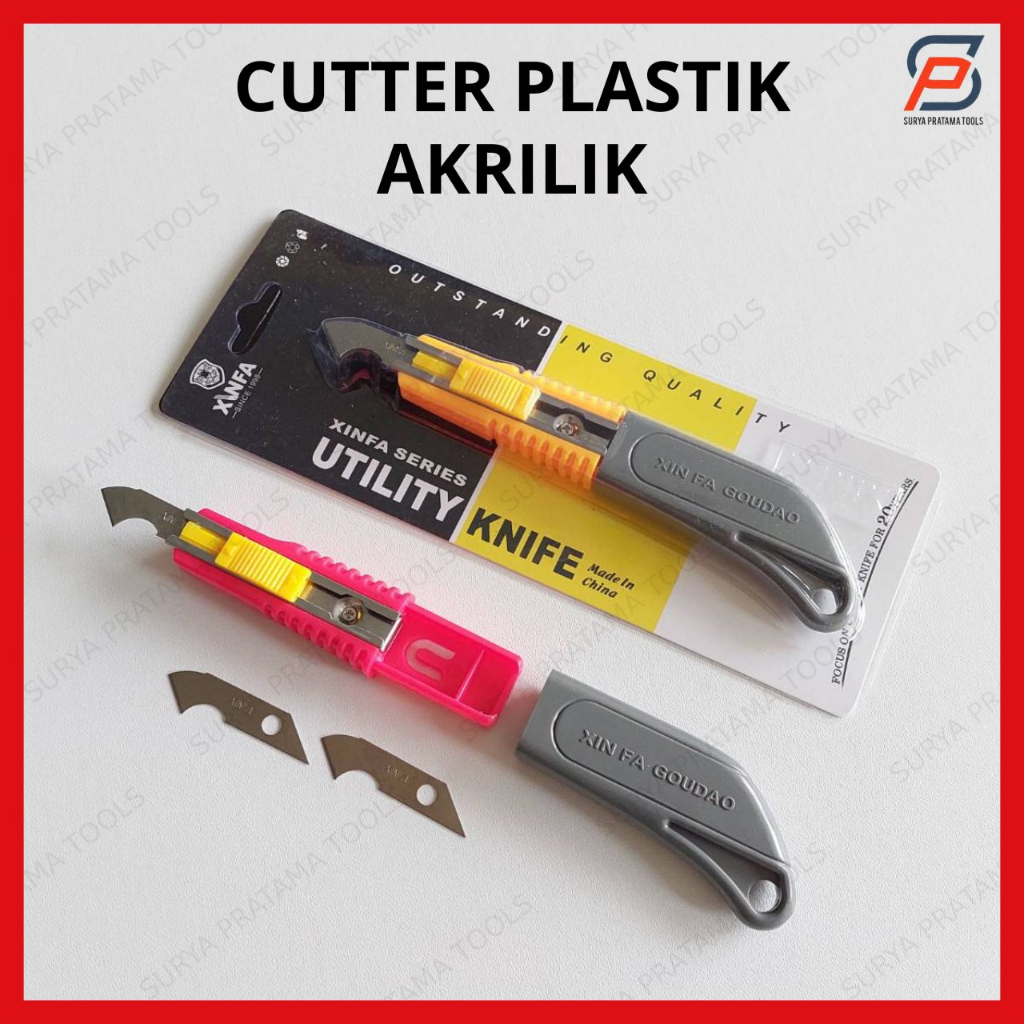 Jual Pisau Cutter Pemotong Plastik Akrilik Acrylic Mika HPL Utility ...