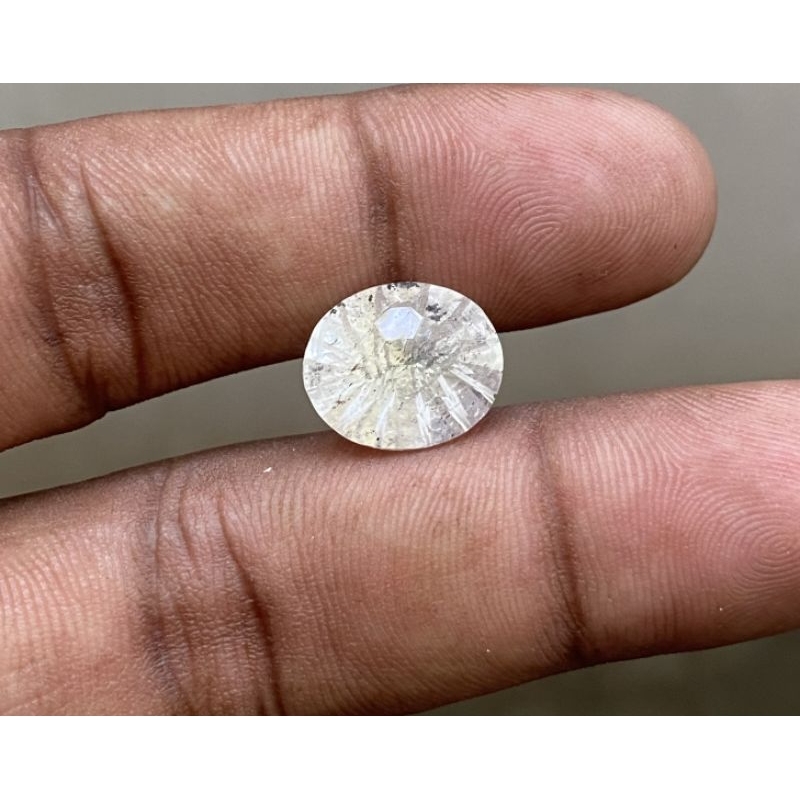 Jual natural white topaz batu colourless topas custom cut dim 14x11x8 ...