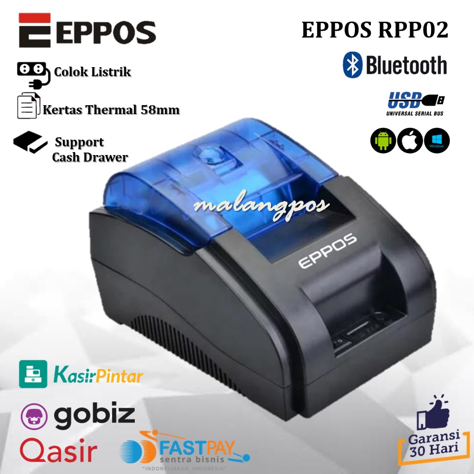 Jual Printer Thermal Bluetooth Eppos EP RPP02N 58MM Usb Bluetooth Support Mokapos | Shopee Indonesia
