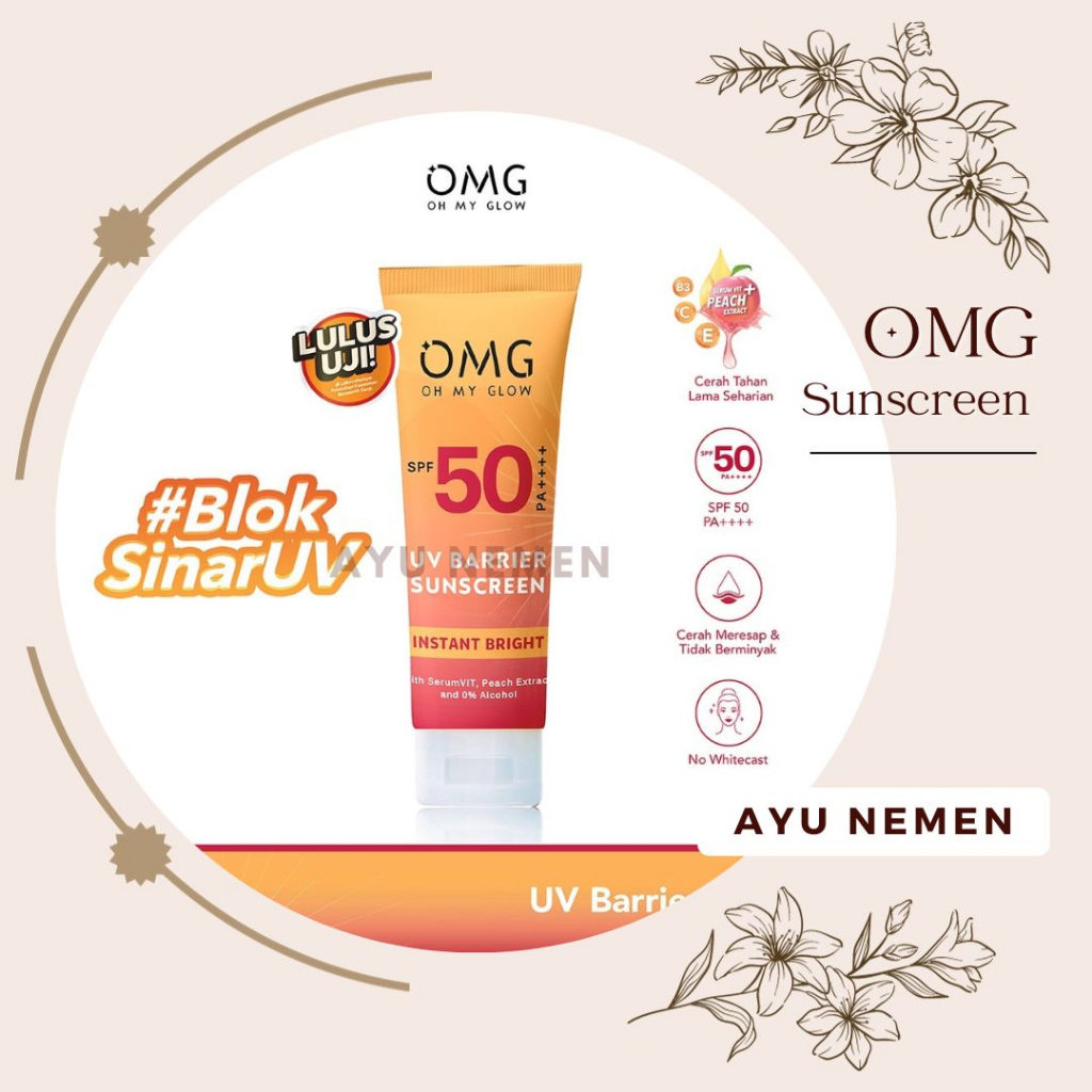 Jual OMG UV BARIRIER SUNCREEN SPG 50 PA ++++ | OMG SUNSCREEN SERIES ...
