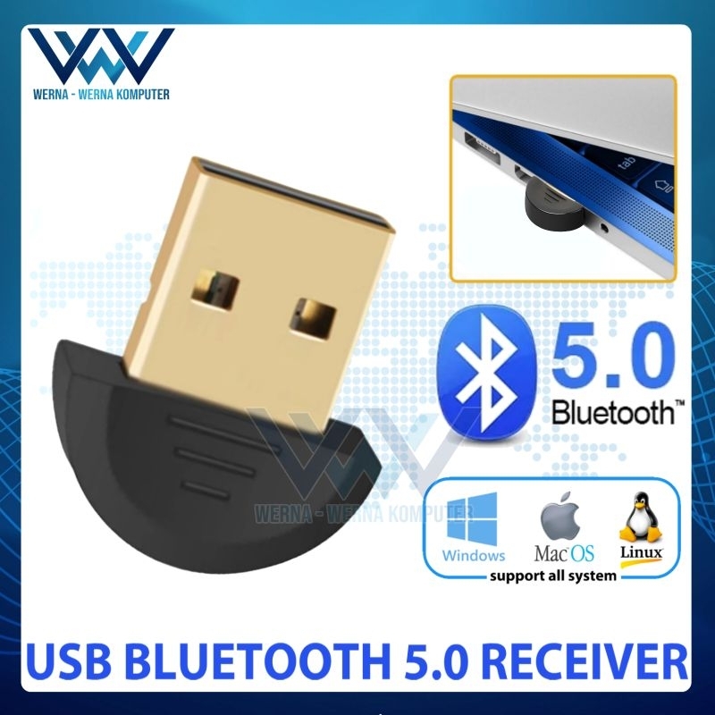 Jual USB Receiver Dongle Bluetooth V5.0 Support Windows For PC Laptop ...