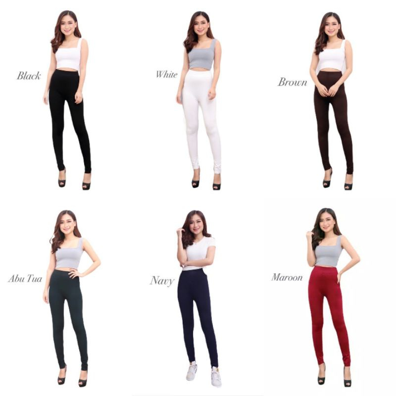 Jual celana legging wanita Import Leging Tebal Sport HW panjang polos ...