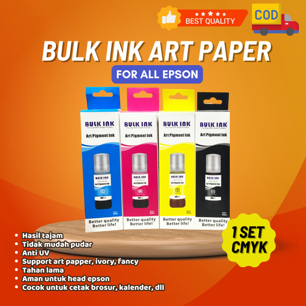Jual Tinta Art Paper Epson SET CMYK L120 L3110 L3150 L5190 L1110 L1800 ...