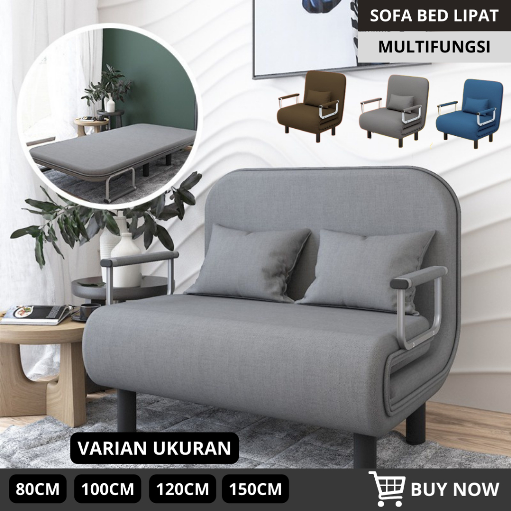 Jual MILIKI SEGERA Sofabed Ukuran 80/100/120/150cm Sofa bed Lipat Multifungsi Kursi Lipat ...