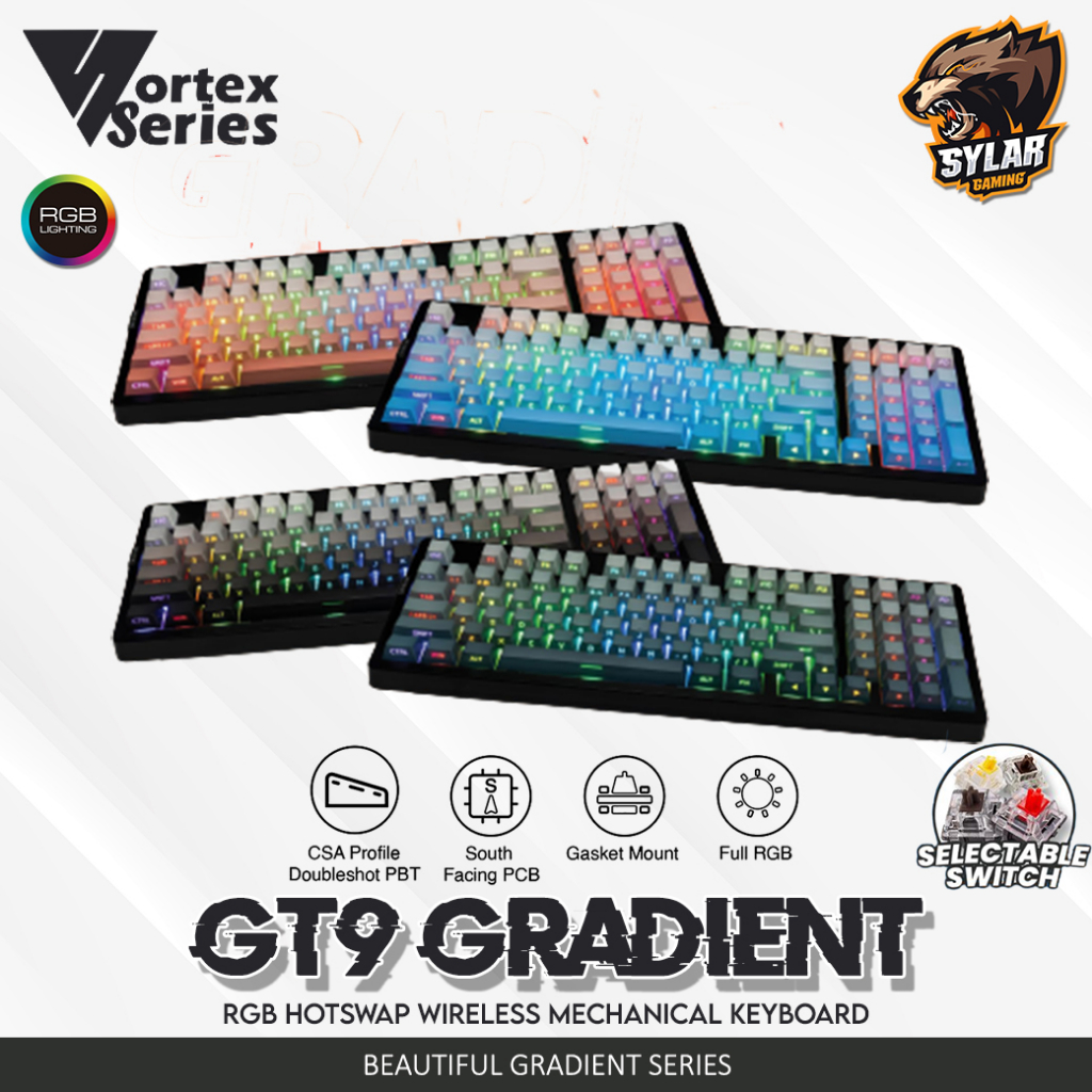Jual VortexSeries GT9 / GT-9 Gasket Mount Wireless Mechanical Keyboard ...