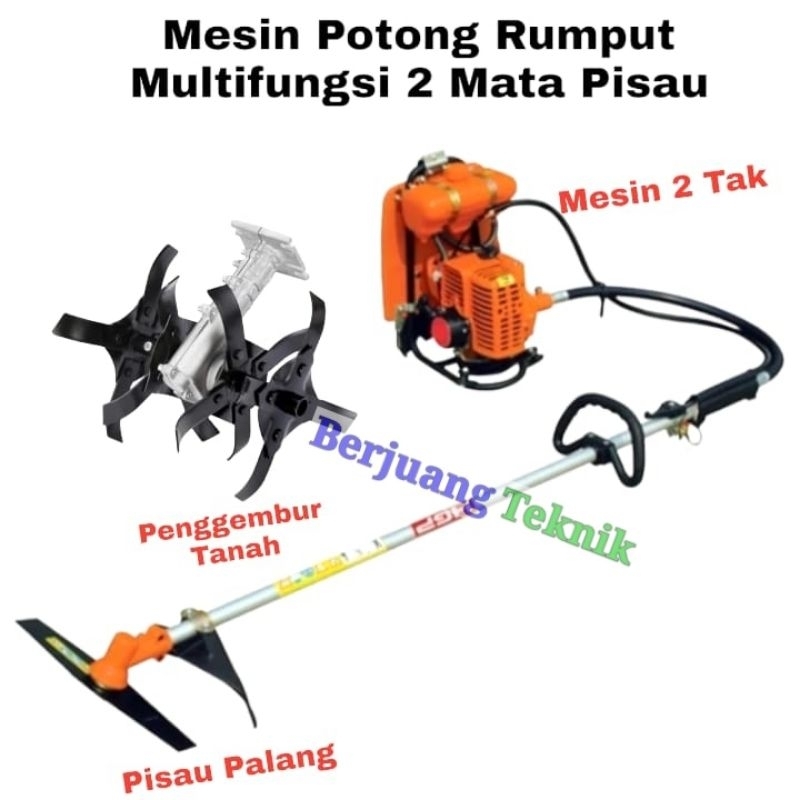 Jual Mesin Potong Rumput 2 Tak 328 Multifungsi Komplit Pisau Penggembur ...