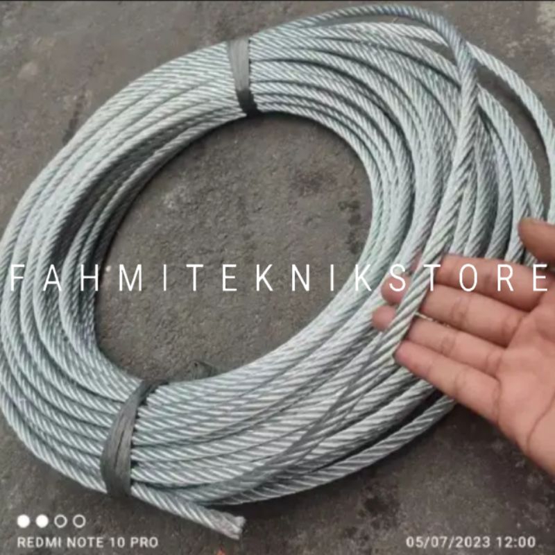 Jual Kawat Sling Galvanis 10 Mm Tali Kabel Seling Wire Rope Full Baja 10 Mm | Shopee Indonesia