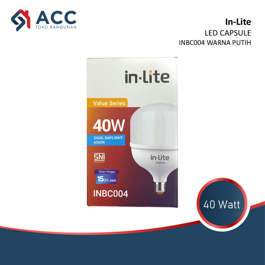Jual INLITE INBC004 LAMPU LED CAPSULE VALUE SERIES 40W 40 WATT | Shopee Indonesia