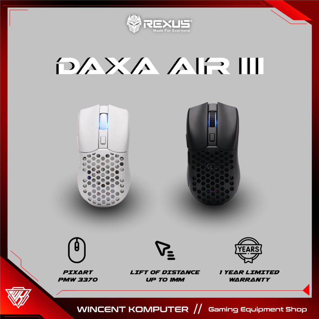 Jual Rexus PRO Mouse Wireless Gaming Daxa Air III / Daxa Air 3 | Shopee ...
