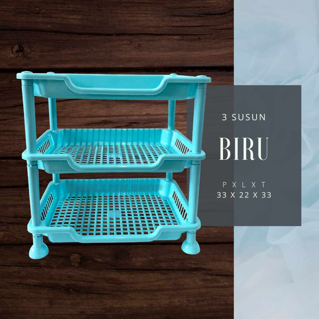 Jual Rak Segi Empat Serbaguna 2 Susun Plastik 3 Tingkat Rack Tempat ...