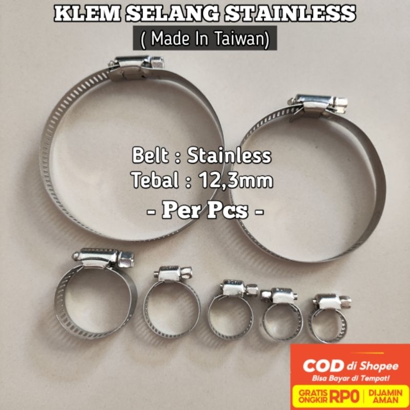 Jual Klem Selang Hose Clamp Stainless Berkualitas Made In Taiwan