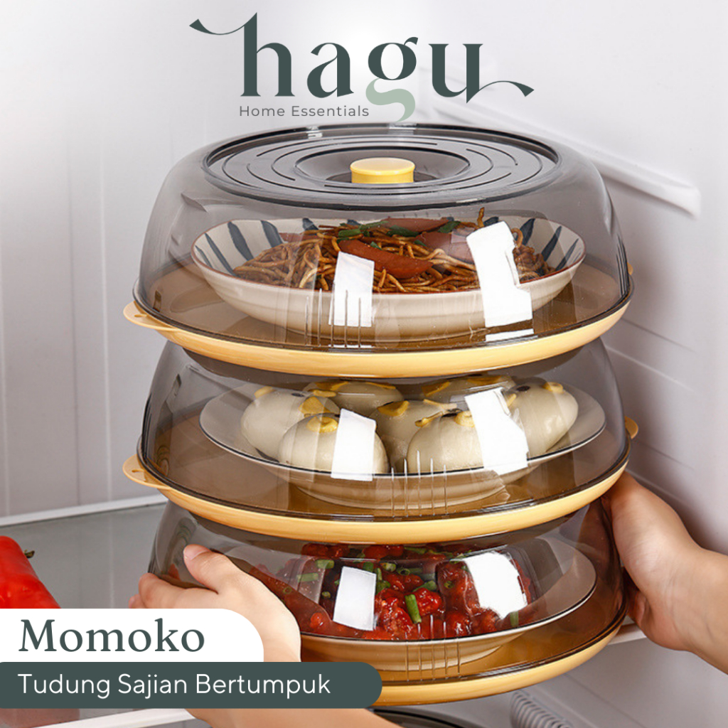 Jual 【HAGU】MOMOKO Penyimpanan Food Minimalis Tudung Saji Bening ...