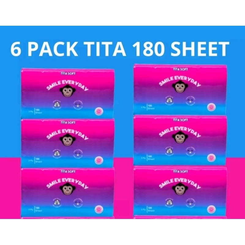 Jual [ 6 PACK ] tisu TITA SOFT 180 sheet | Shopee Indonesia