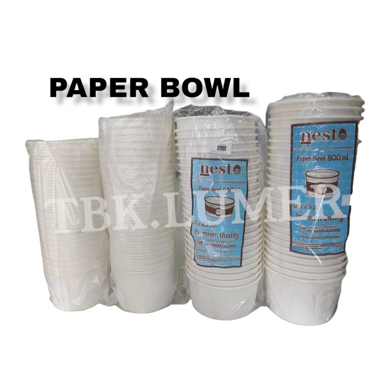 Jual PAPER BOWL POLOS/PAPER BOWL KRAFT 360ml, 500ml, 650ml, dan 800ml ...