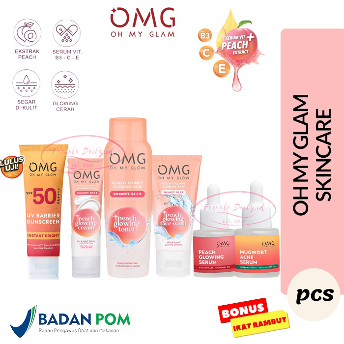 Jual OMG Oh My Glow Paket Lengkap Skincare Peach Glowing | Face care ...