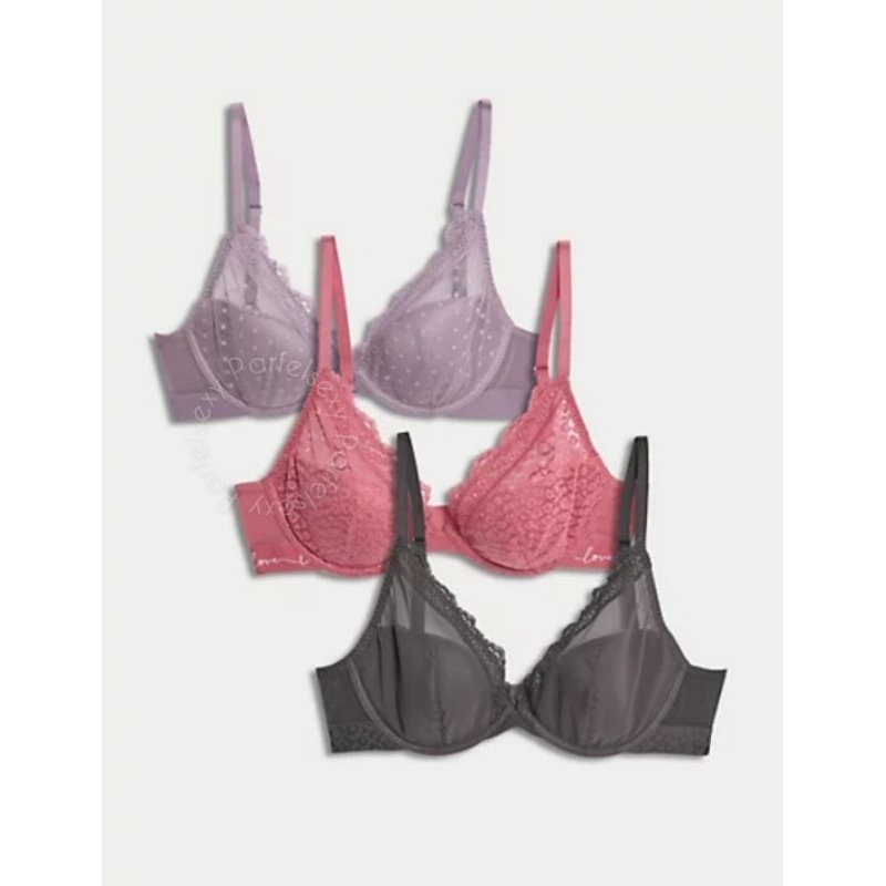 Jual BUG SALE Marks & Spencer London 3 Pack Plunge With Recycled Nylon ...