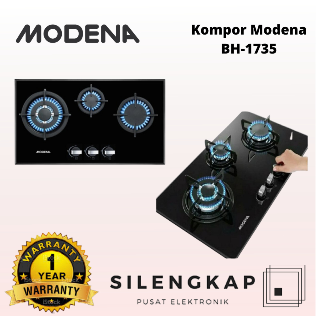 Jual MODENA BH 1735 Crista Kompor Gas Tanam 70cm 3 tungku | Shopee ...