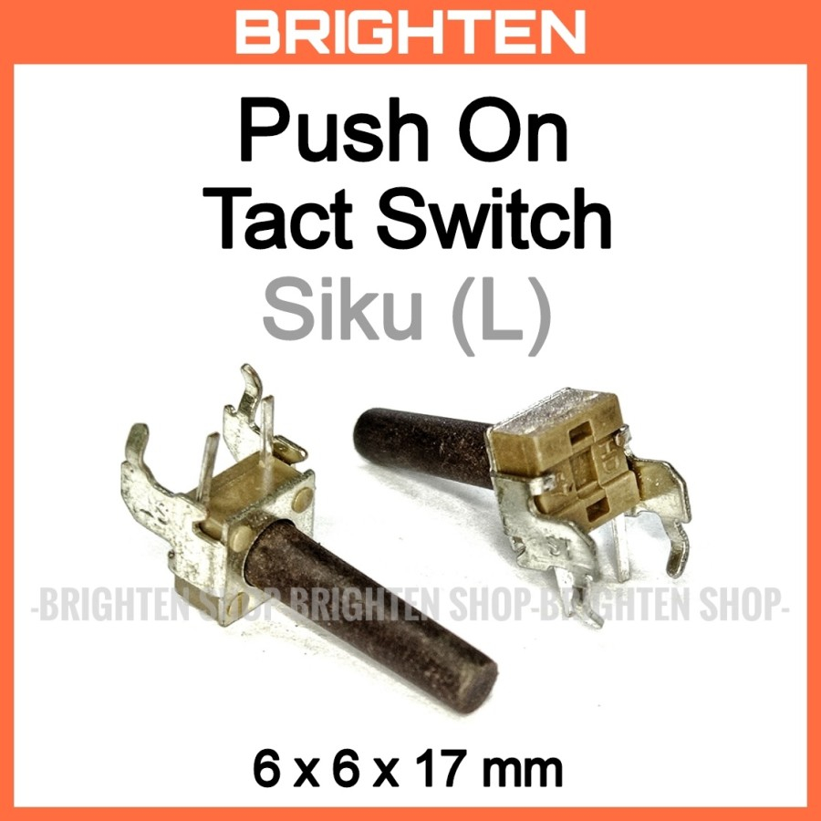 Jual Push ON Tact / Tactile Switch 2 pin Siku L 6x6x17mm Right Angle ...