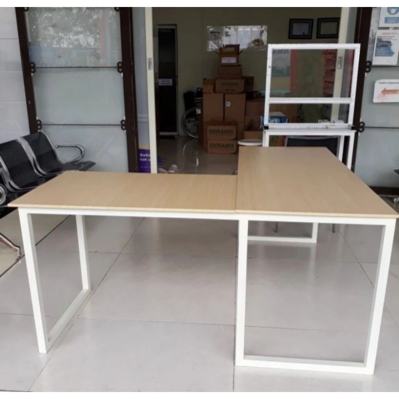 Jual Meja L uk 60x150,60x200cm tinggi 75cm/tebal papan 24mm/kokoh ...