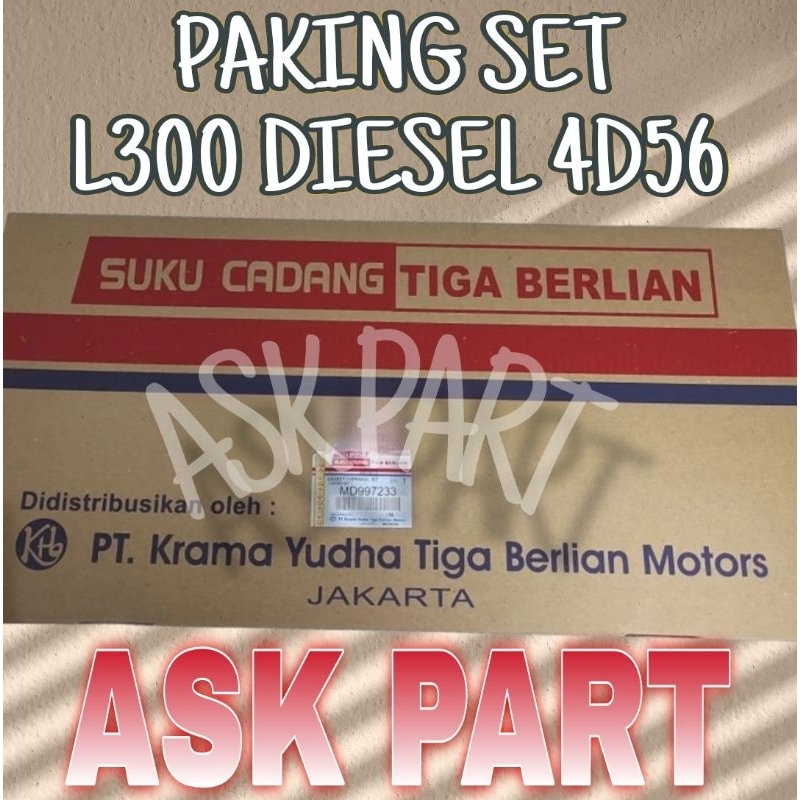 Jual PAKING PACKING GASKET FULL SET KOMPLIT MITSUBISHI L300 DIESEL L038 4D56 KUDA DIESEL ...